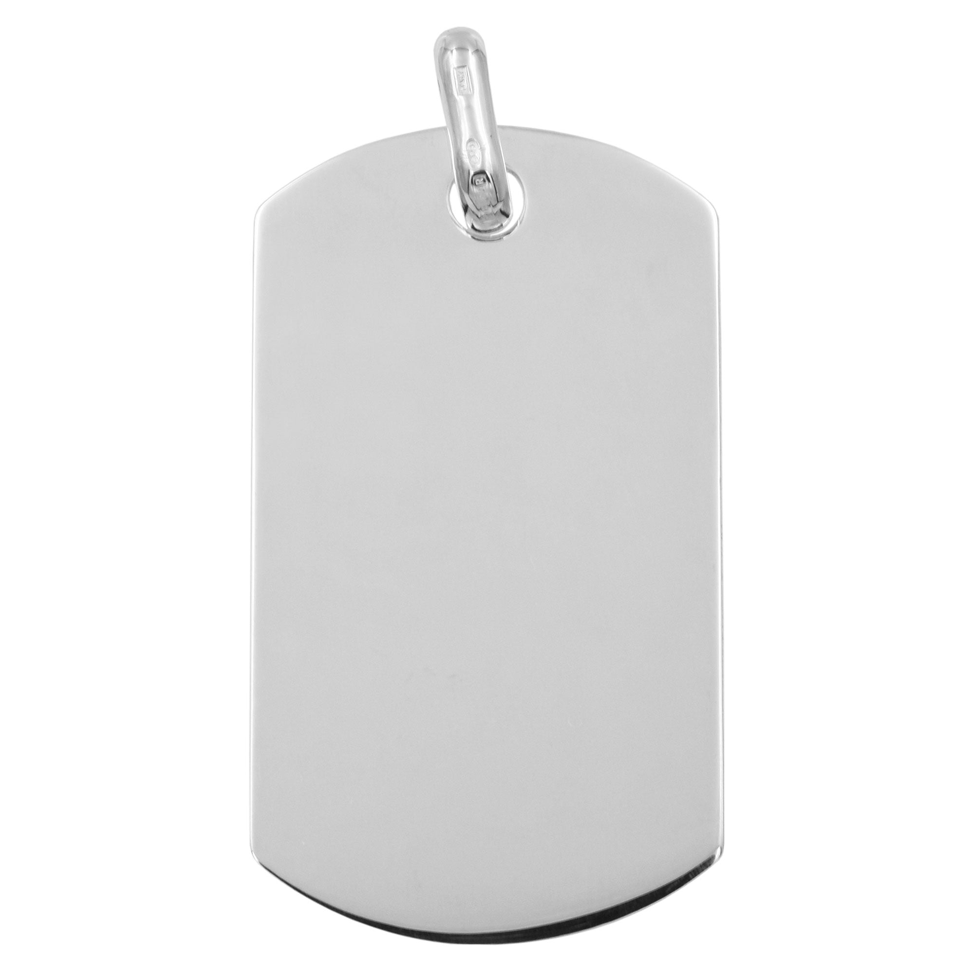 Zilveren Dog Tag ID hanger, ±50 x 28 mm. Gratis gravure & verzending ...
