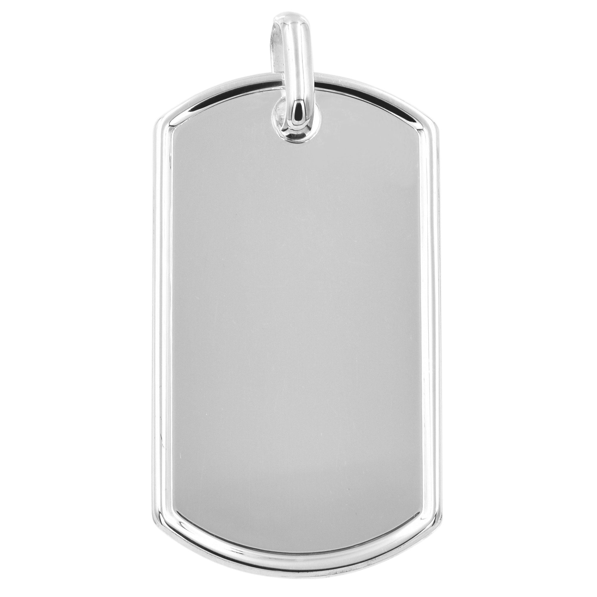 Zilveren Dog Tag, ±50 x 28 mm met opstaand randje. Gratis gegraveerd ...